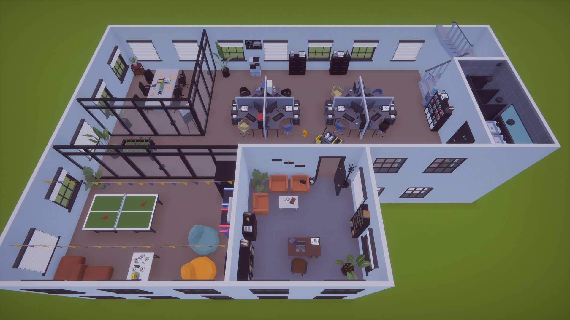 3D Low Poly Office Interiors Model - TurboSquid 1954656