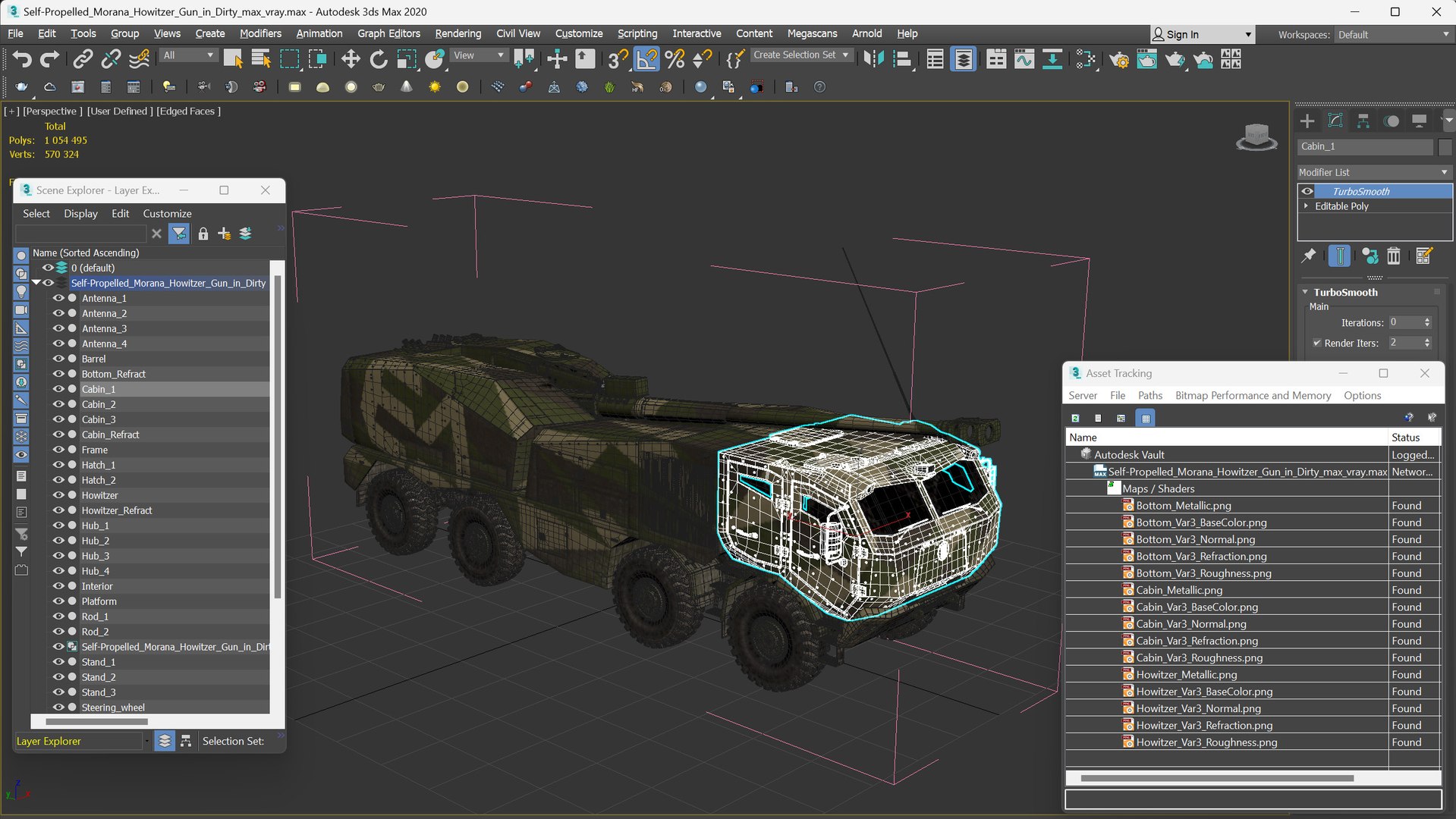 Self-Propelled Morana Howitzer Gun In Dirty 3D - TurboSquid 2296404