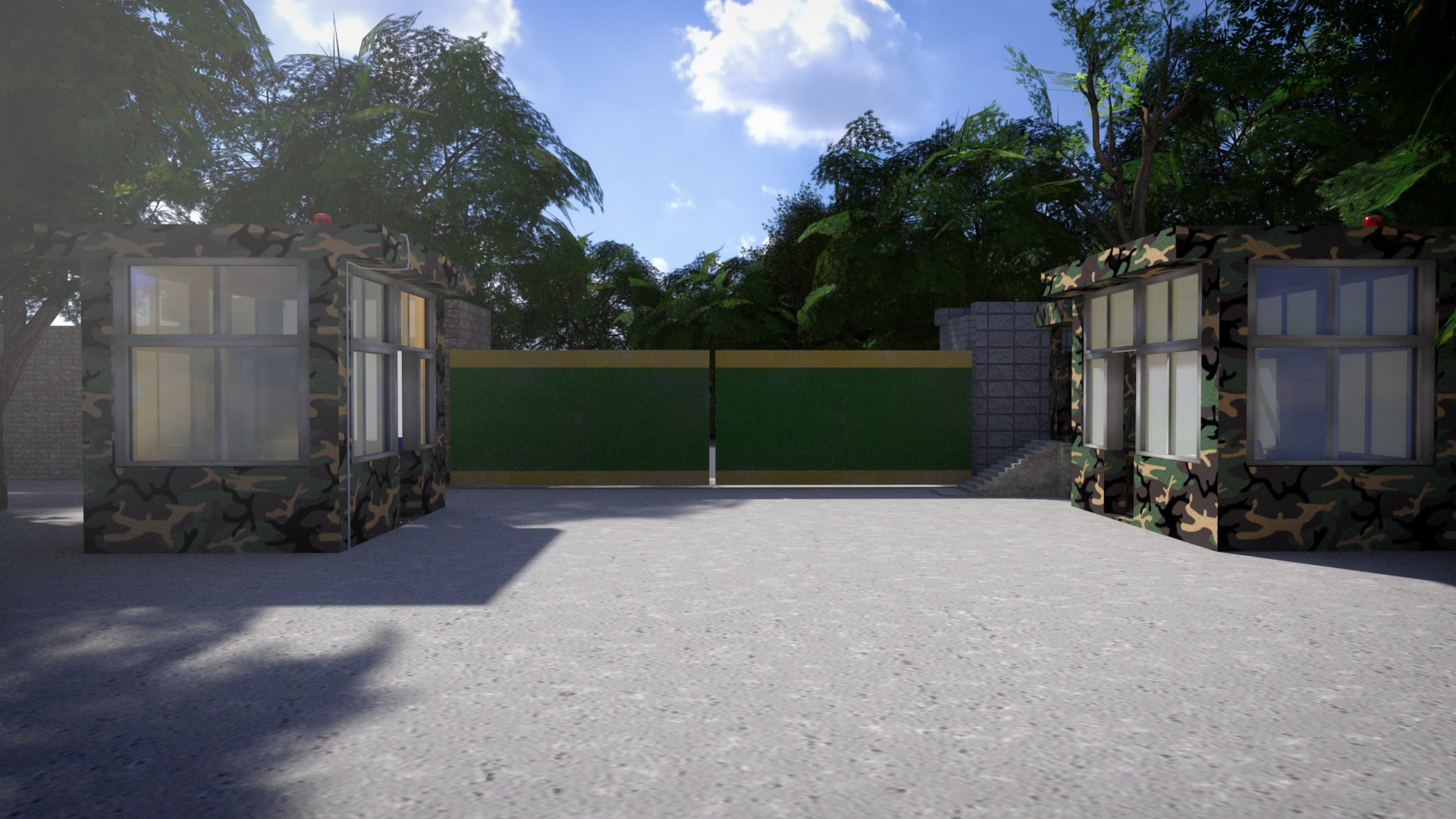 Military Camp Entrance Model - TurboSquid 2210038