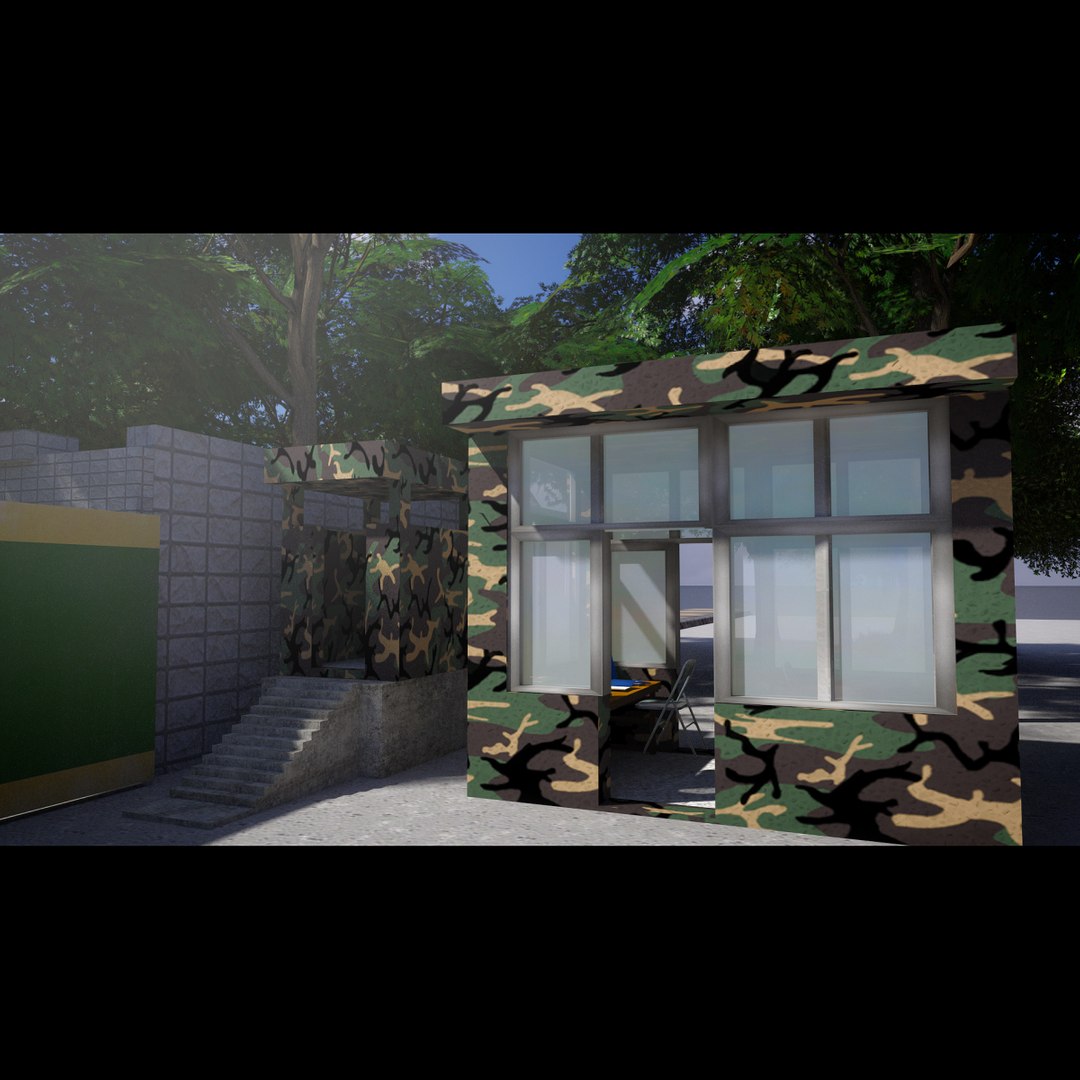 Military Camp Entrance Model - TurboSquid 2210038