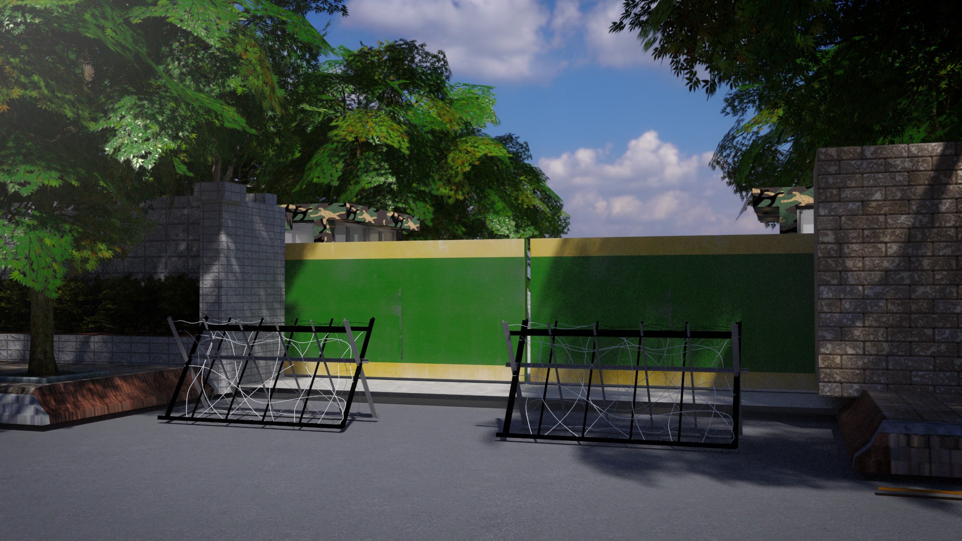 Military Camp Entrance Model - TurboSquid 2210038