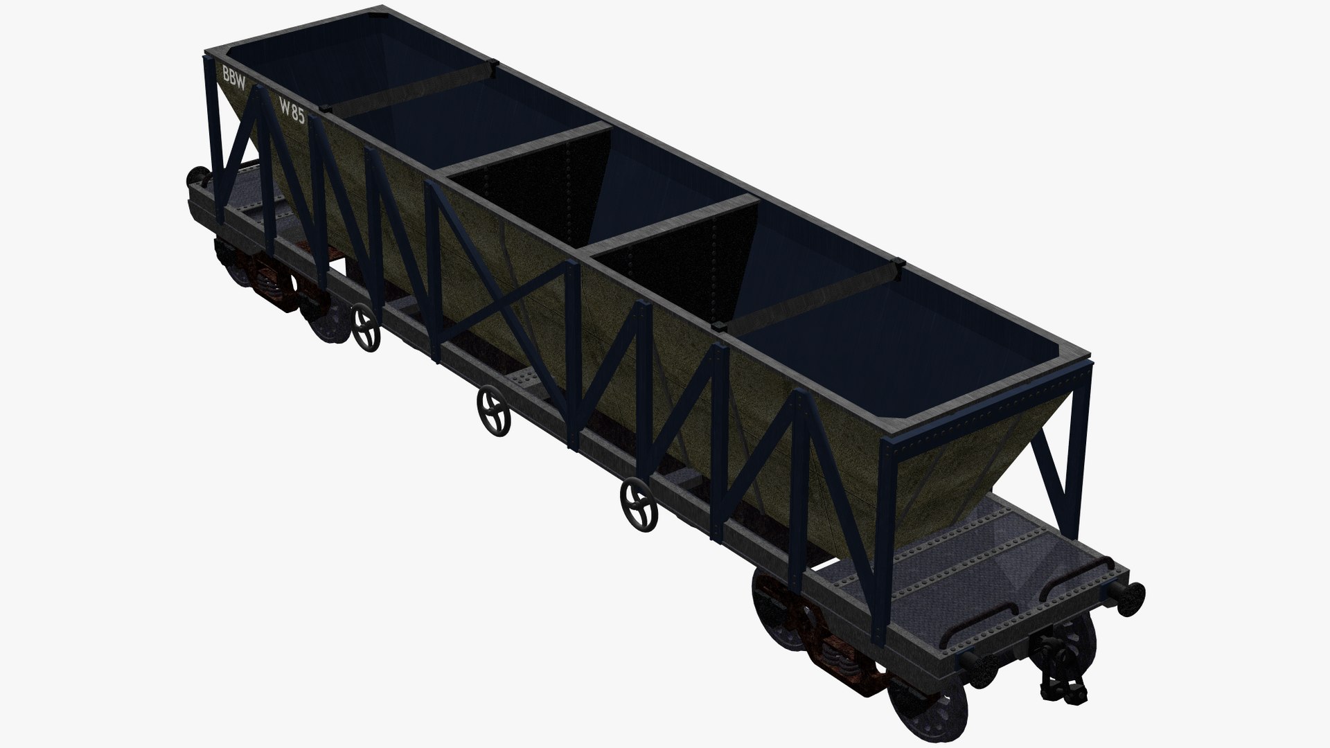Freight train - collection of 9 different freight wagons with a steam ...