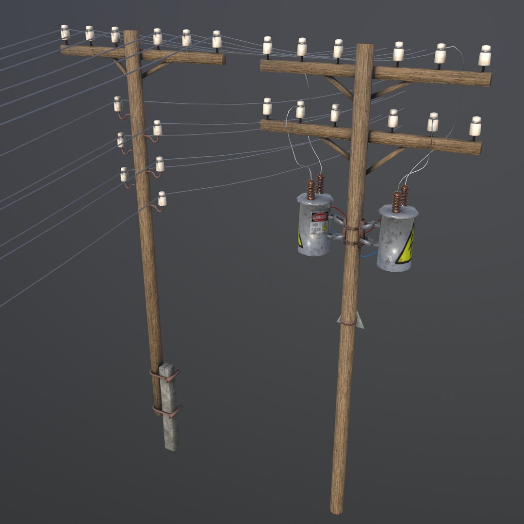 Set Electric Poles Model - TurboSquid 1444086