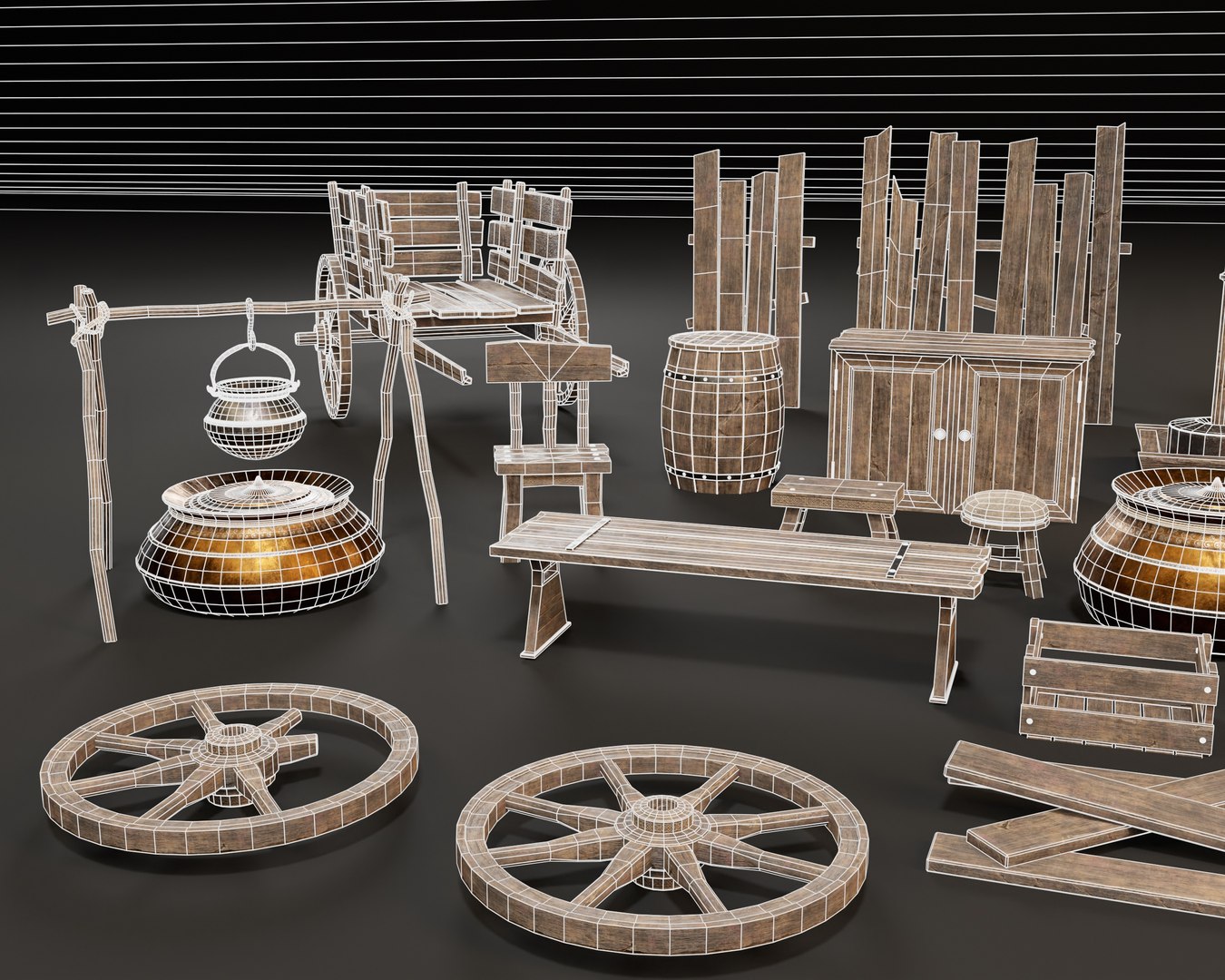 3D Medieval Props Pack 1 - TurboSquid 2403696