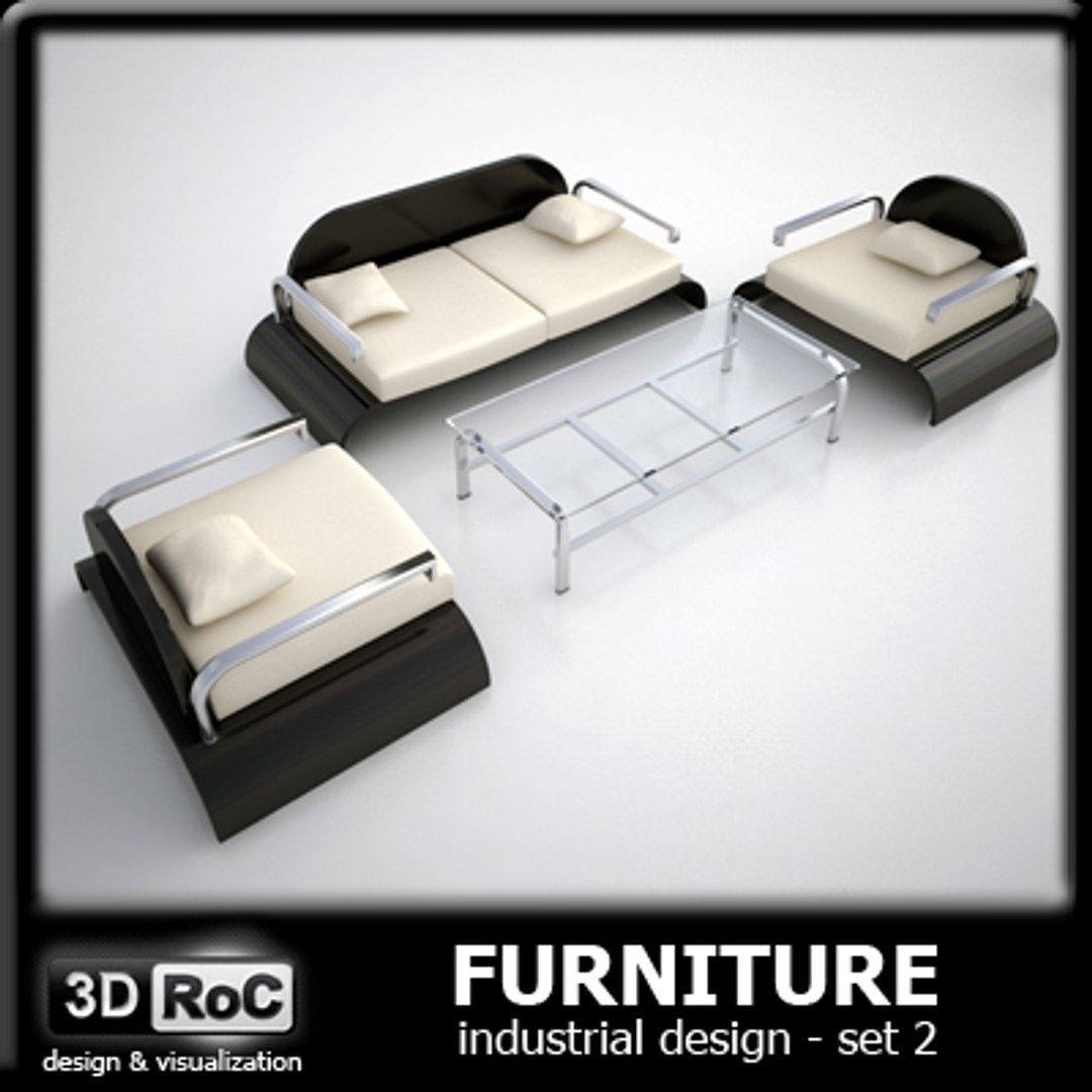design furniture set sofa 3d model