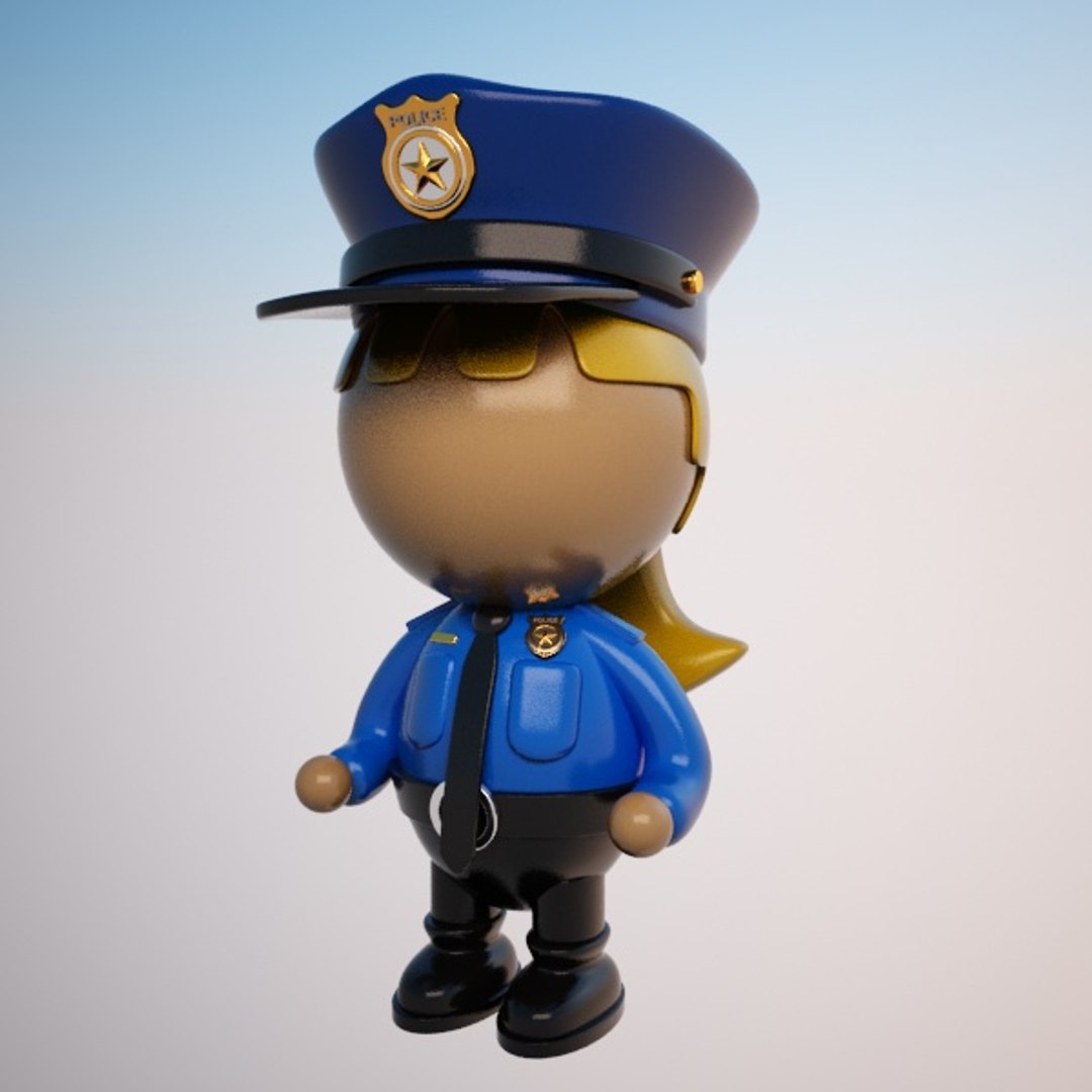 Police Officer Cartoon 3d Max