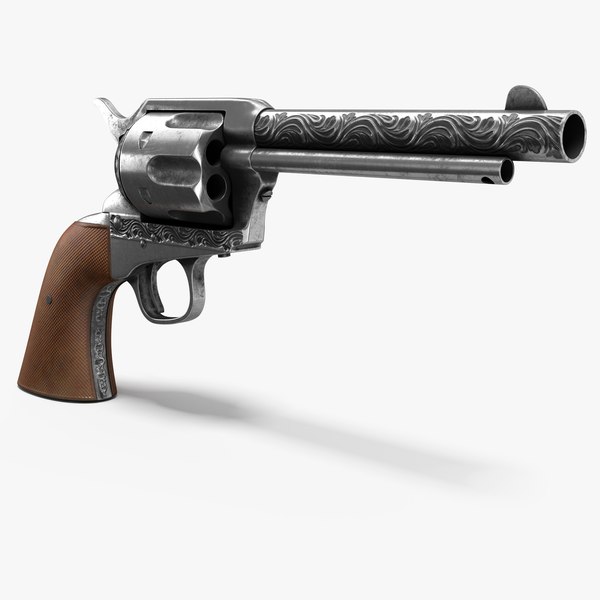 modelo 3d Texturas PBR 8K de revólver tallado - TurboSquid 2058569