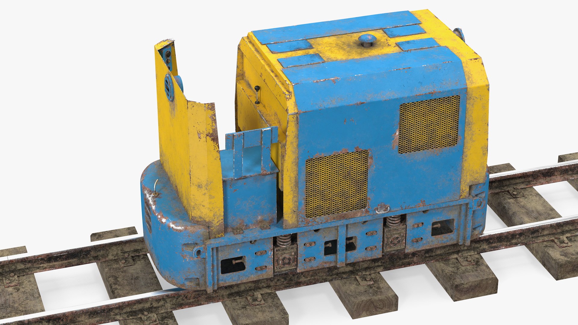 3D mining locomotive railway section model - TurboSquid 1511202