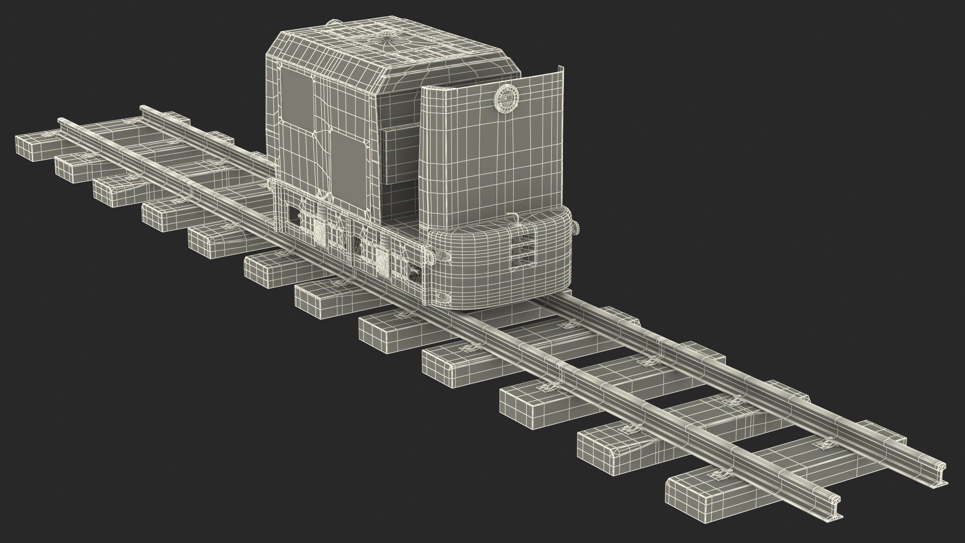 3D mining locomotive railway section model - TurboSquid 1511202