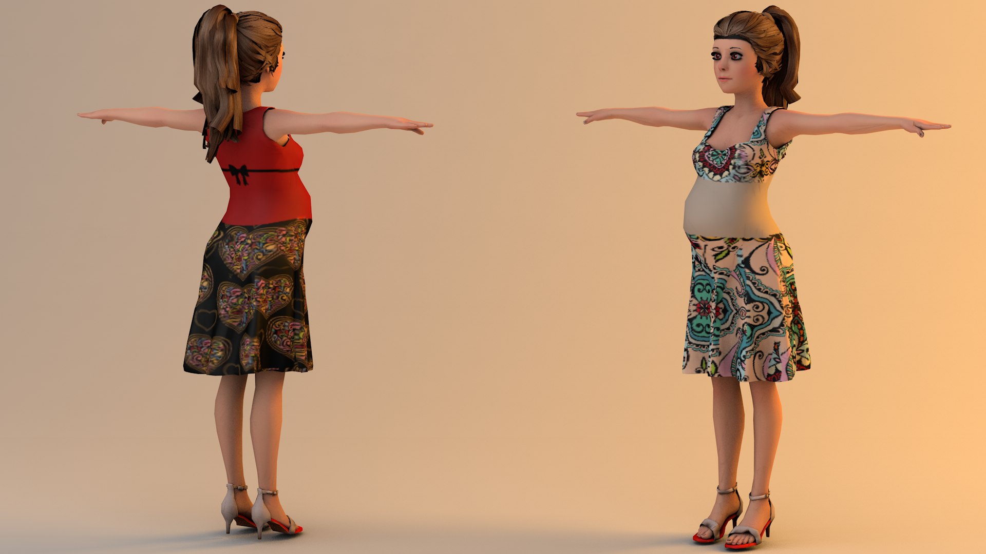 3D 3D Low Poly Pregnant Woman - TurboSquid 1729461