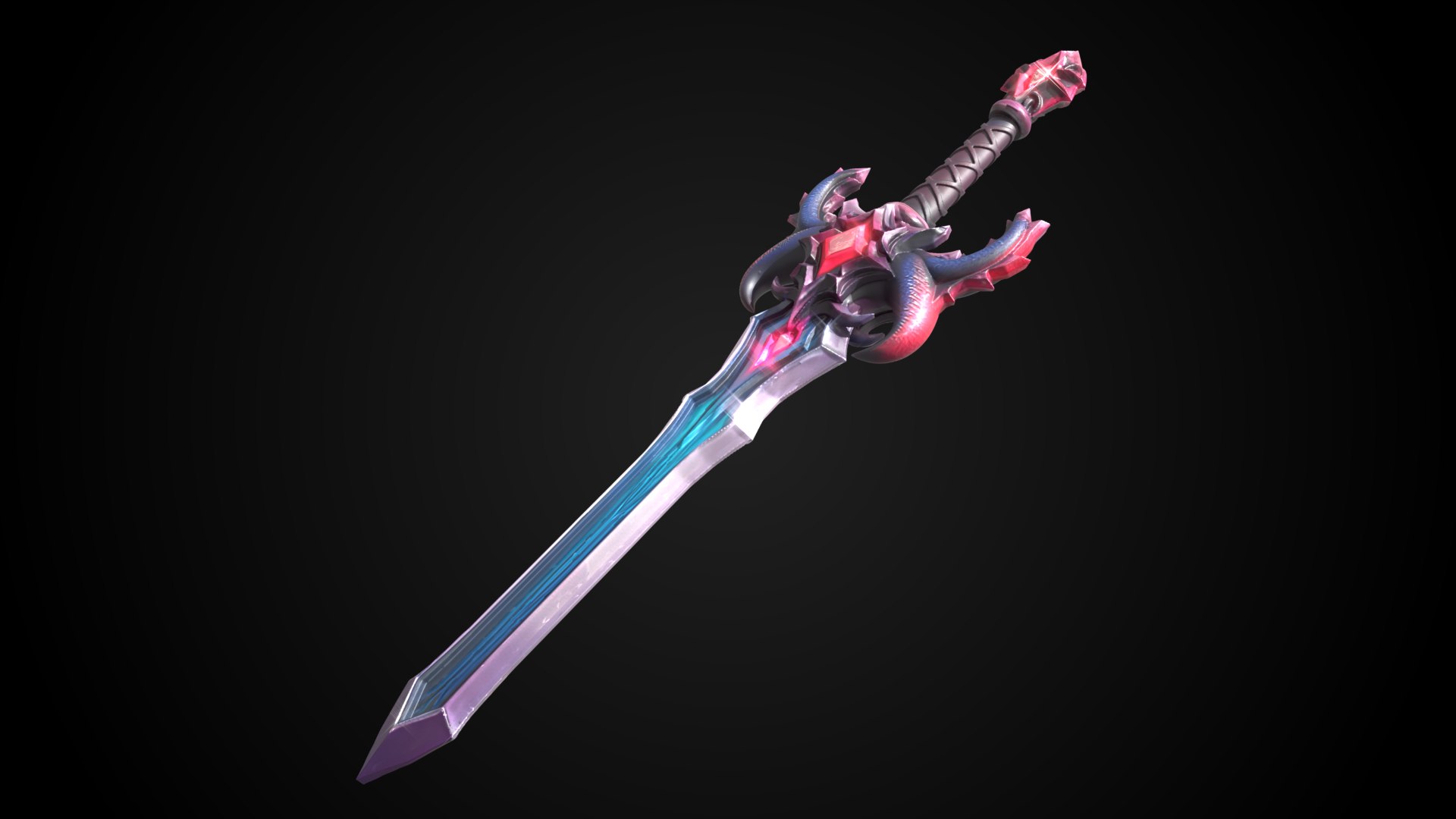 3D Model Stylized Fantasy Sword - Dragonsoul Edge - Blazing Vortex ...
