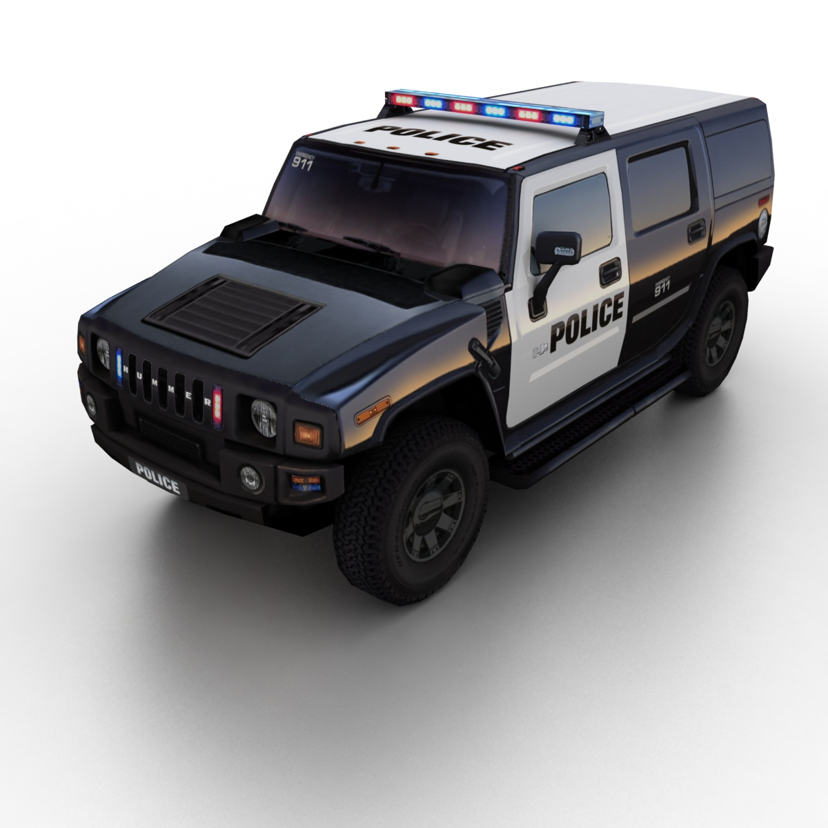 3d h2 police suv model