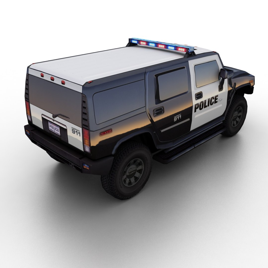 3d H2 Police Suv Model
