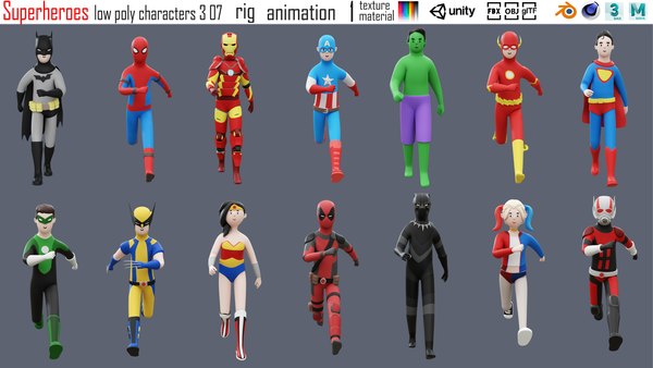 Rigged The Avengers 3D Models for Download | TurboSquid
