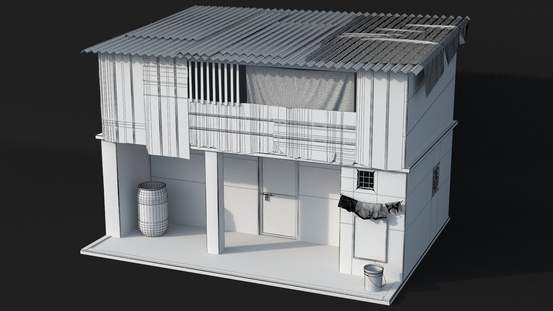 Slum House Scene 1 UHD 3D Model - TurboSquid 2135392