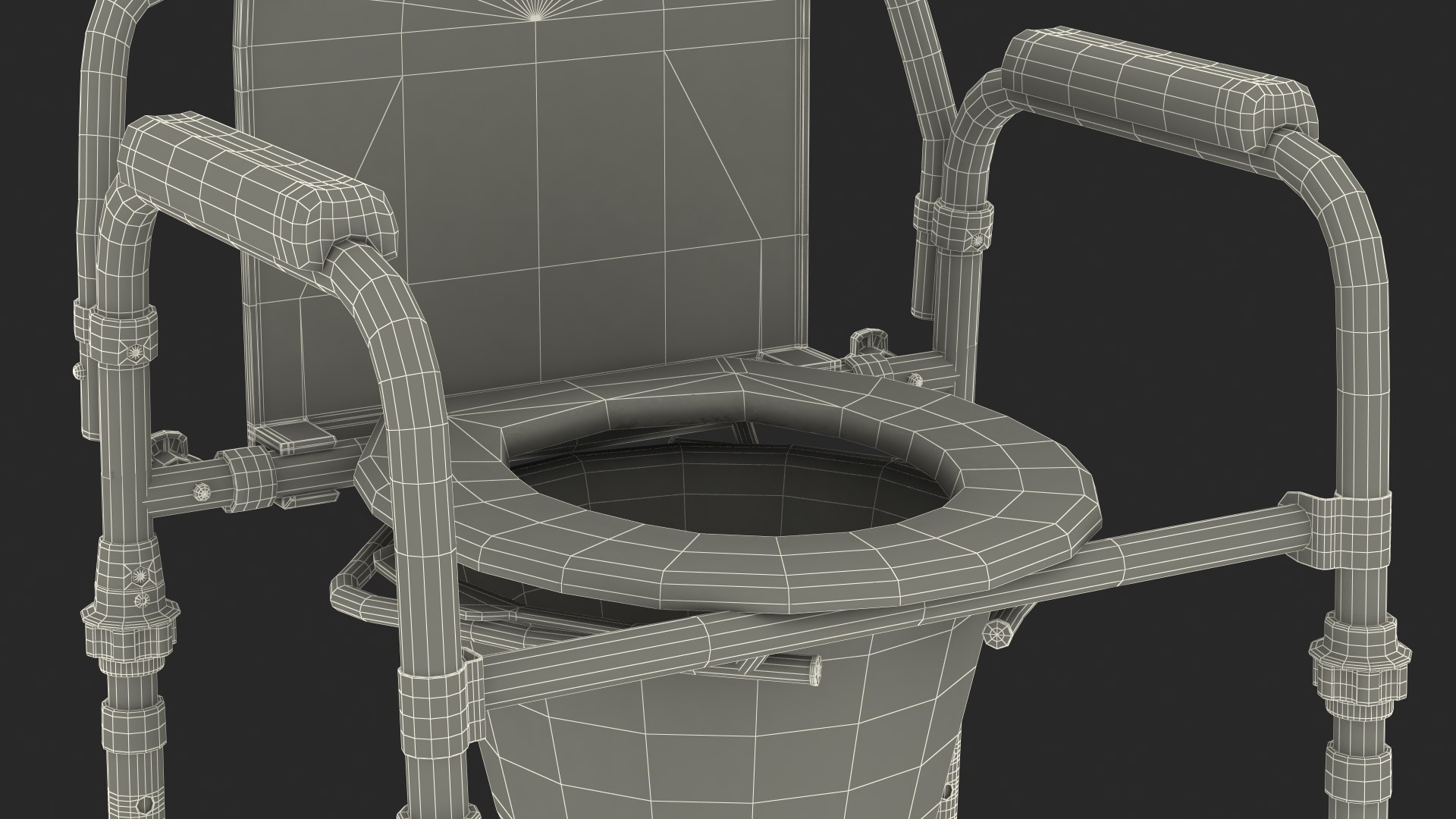 Medical folding bedside commode 3D model - TurboSquid 1650712