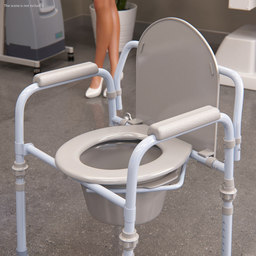 Medical folding bedside commode 3D model - TurboSquid 1650712