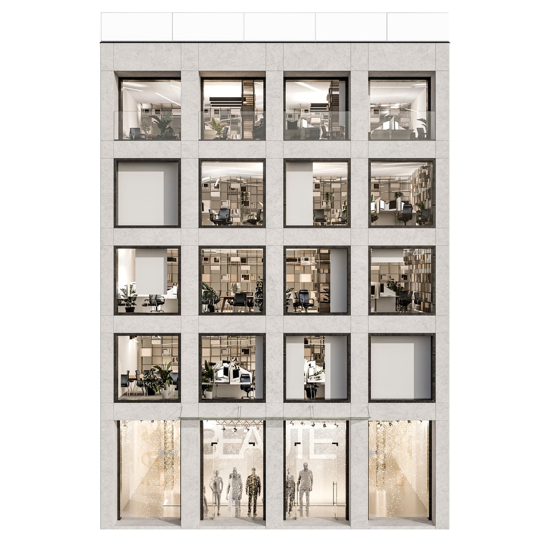 3D Modern Facades Collection Vol 1 - 5 Facades Model - TurboSquid 1905218