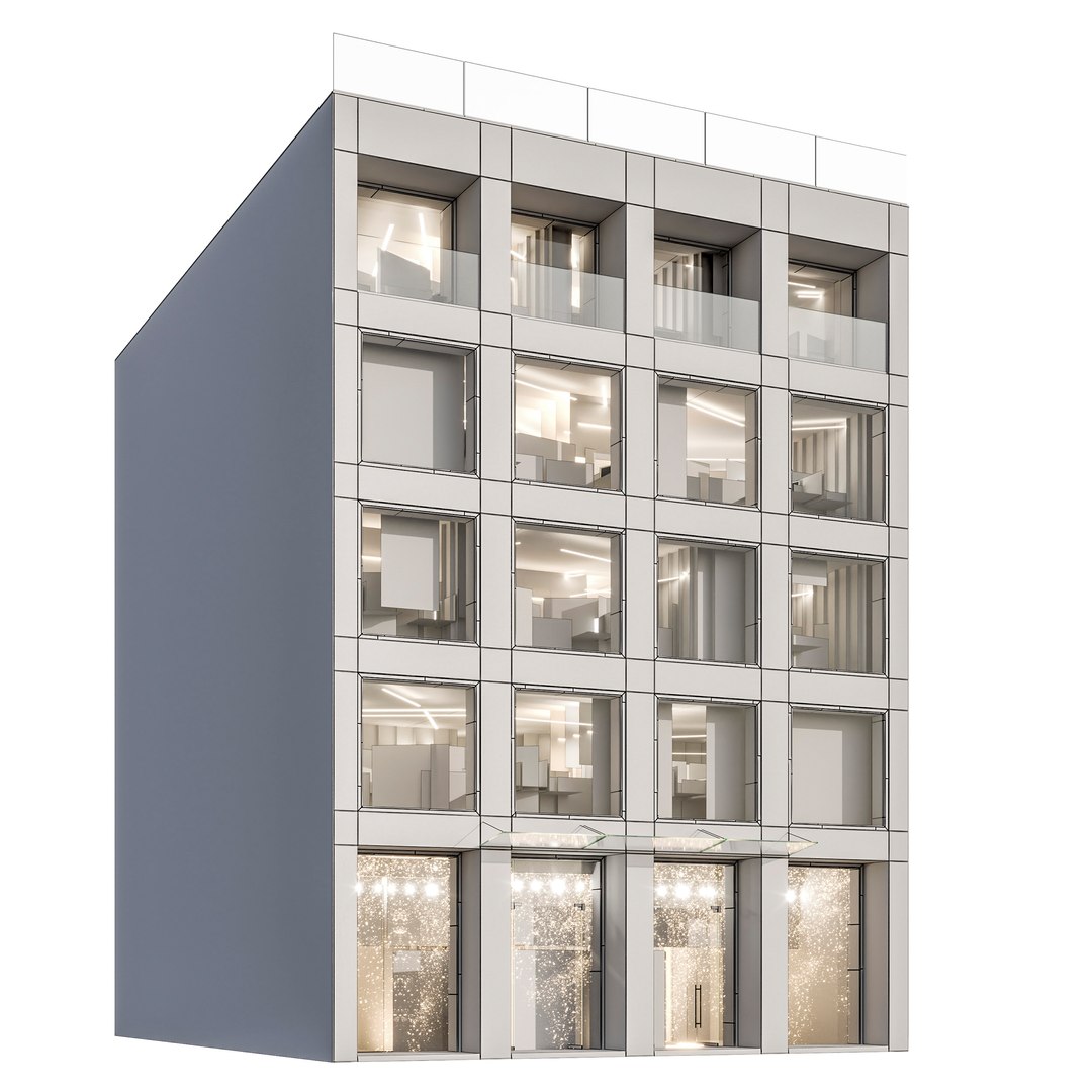 3D Modern Facades Collection Vol 1 - 5 Facades Model - TurboSquid 1905218