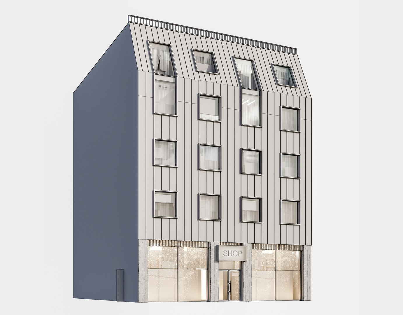 3D Modern Facades Collection Vol 1 - 5 Facades Model - TurboSquid 1905218
