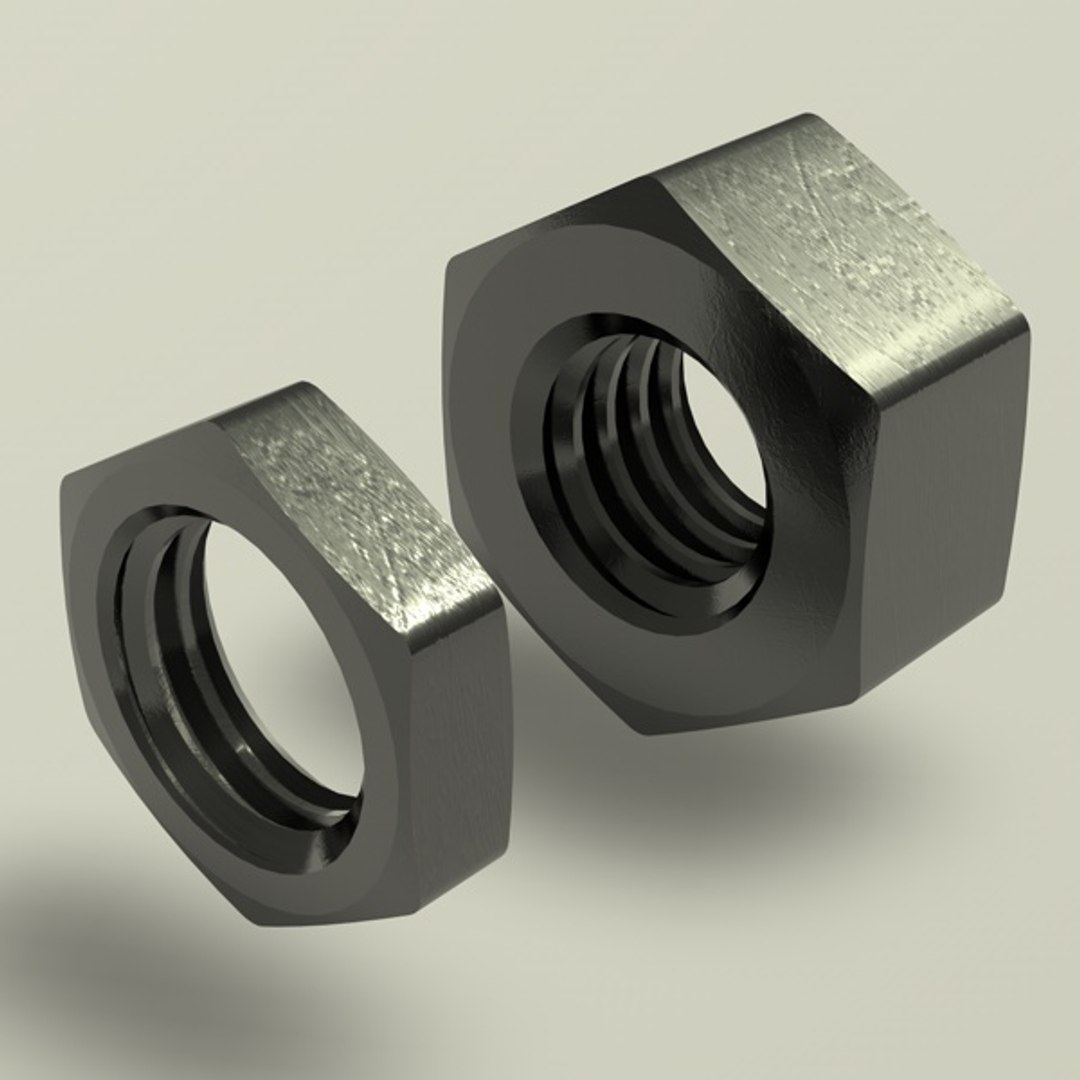 3d hex nut m model