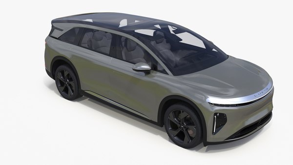 modelo 3d SUV eléctrico Lucid Gravity 2024 en color oliva simplificado ...