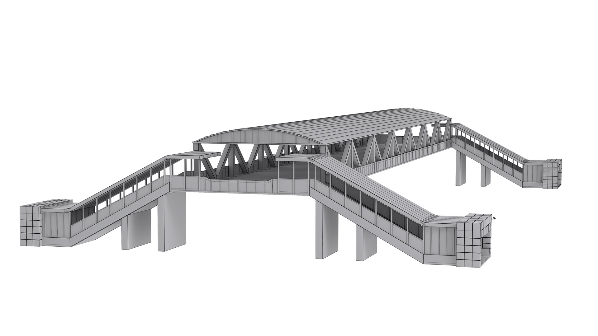 Detailed Pedestrian Bridge Model - TurboSquid 2296326
