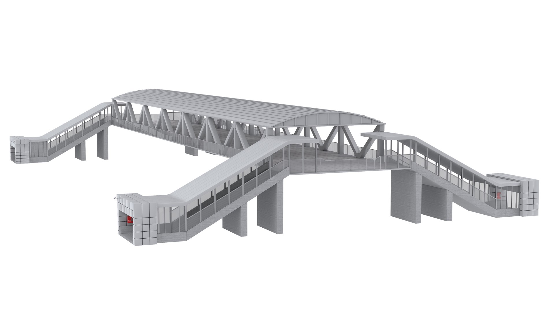 Detailed Pedestrian Bridge Model - TurboSquid 2296326