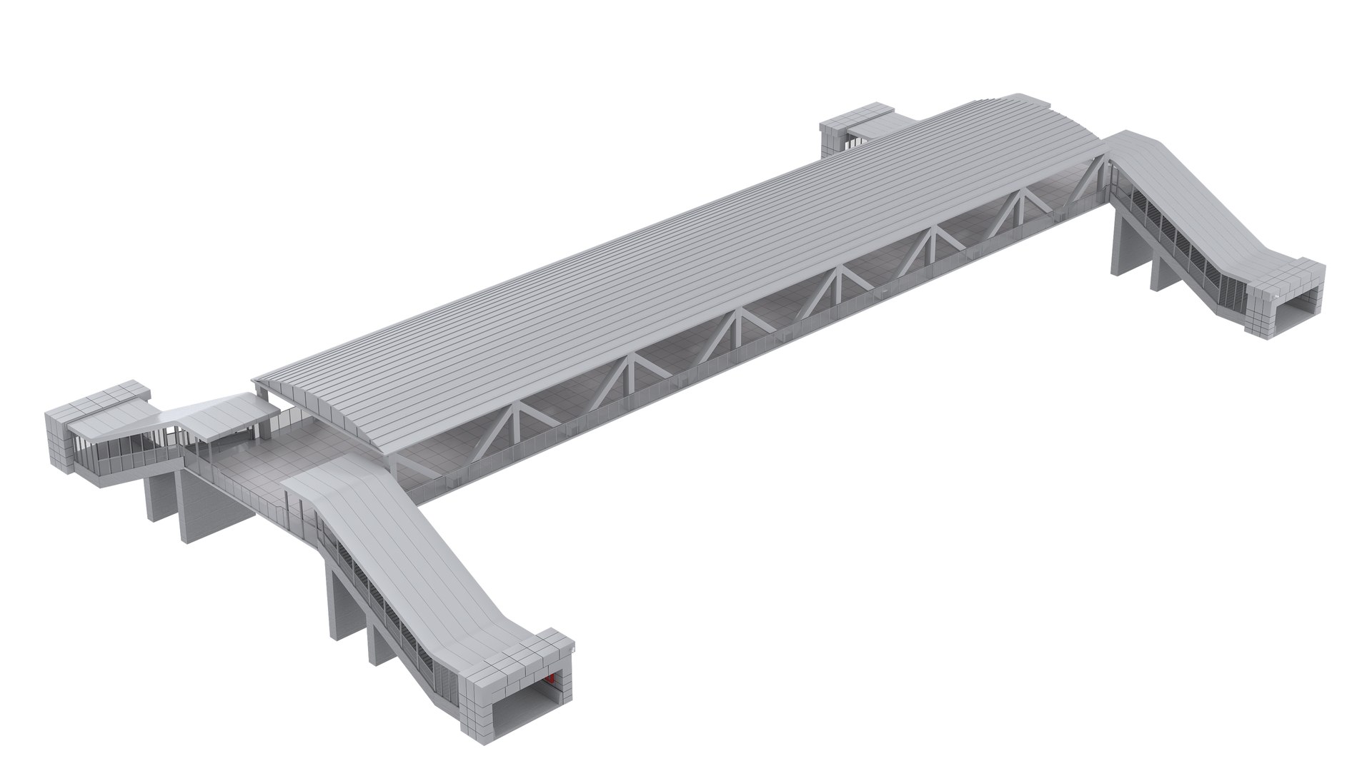 Detailed Pedestrian Bridge Model - TurboSquid 2296326
