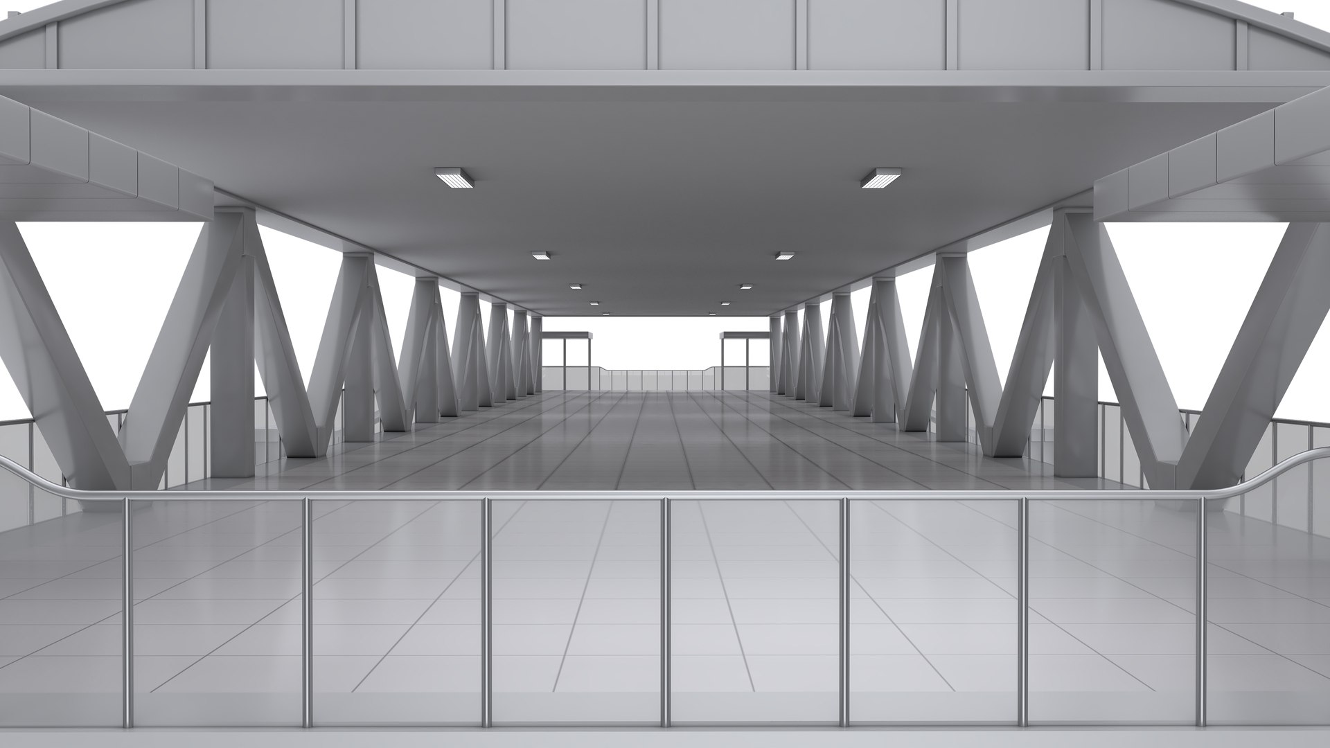 Detailed Pedestrian Bridge Model - TurboSquid 2296326