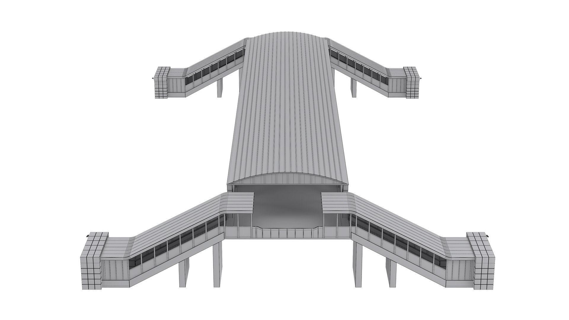 Detailed Pedestrian Bridge Model - TurboSquid 2296326