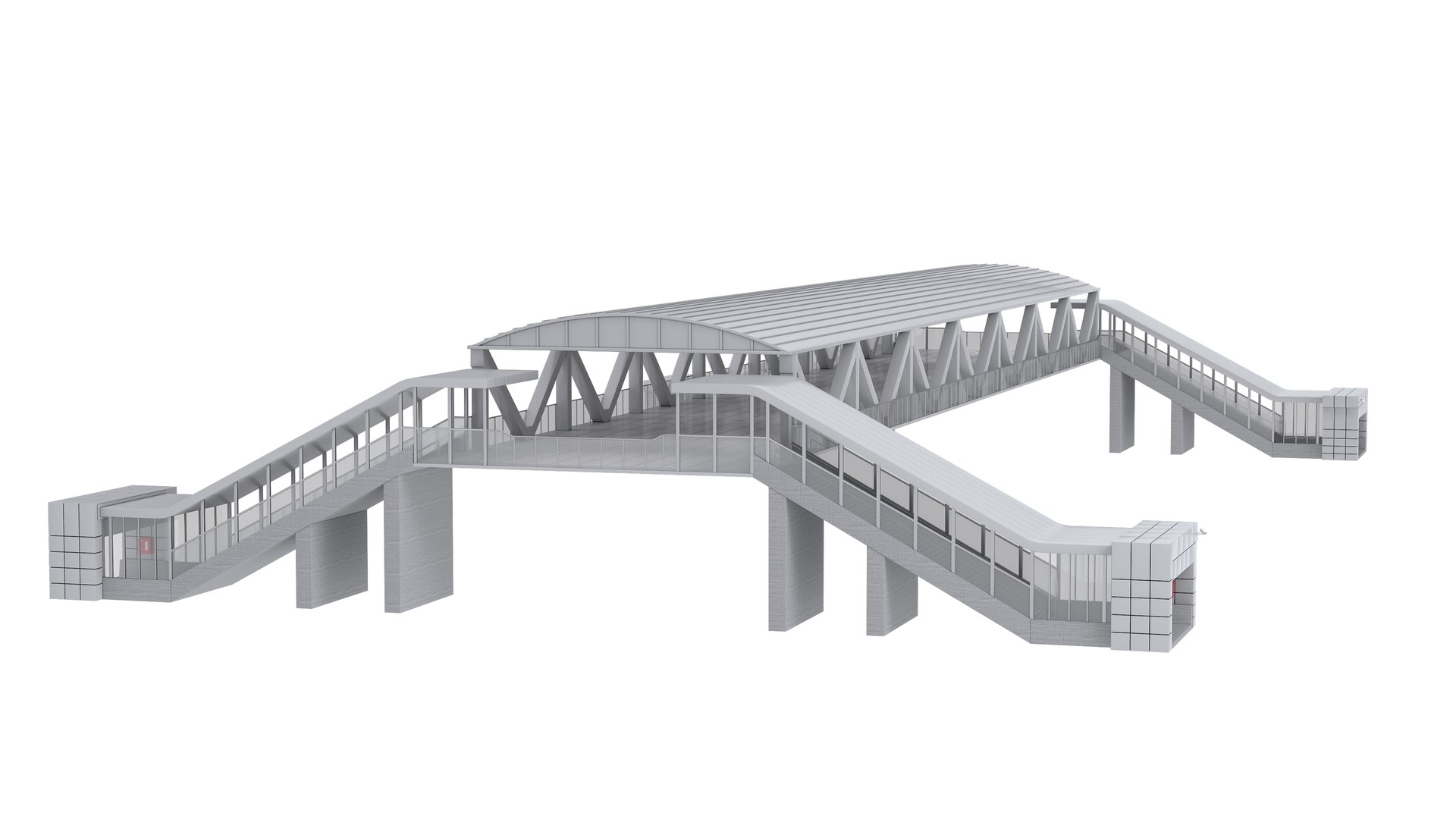 Detailed Pedestrian Bridge Model - TurboSquid 2296326