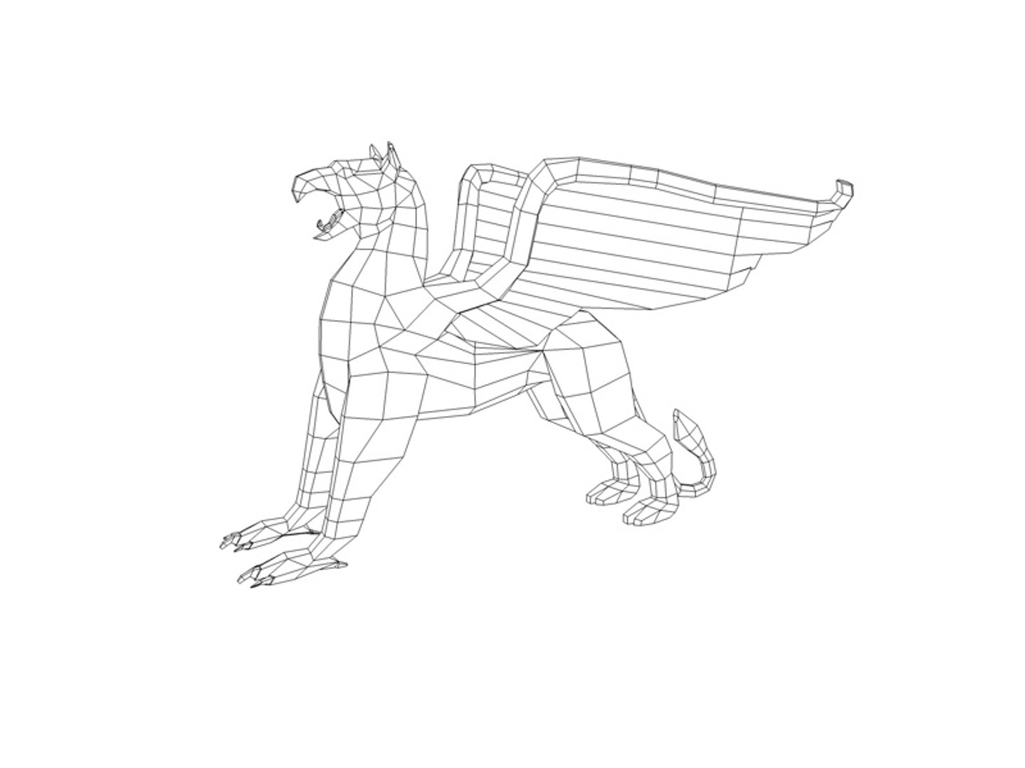Stone Gryphon 3d Obj