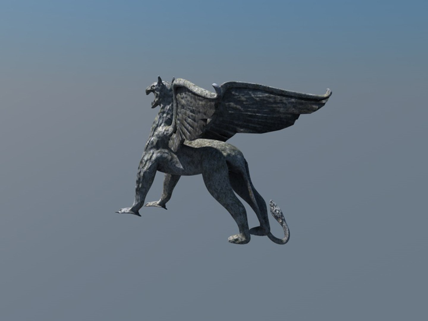 Stone Gryphon 3d Obj