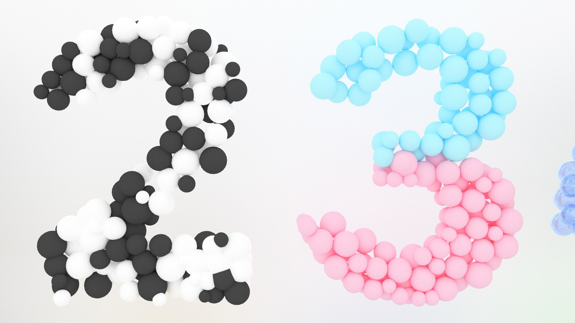 3D Model Numbers Made Of Balls Spheres - TurboSquid 1762717