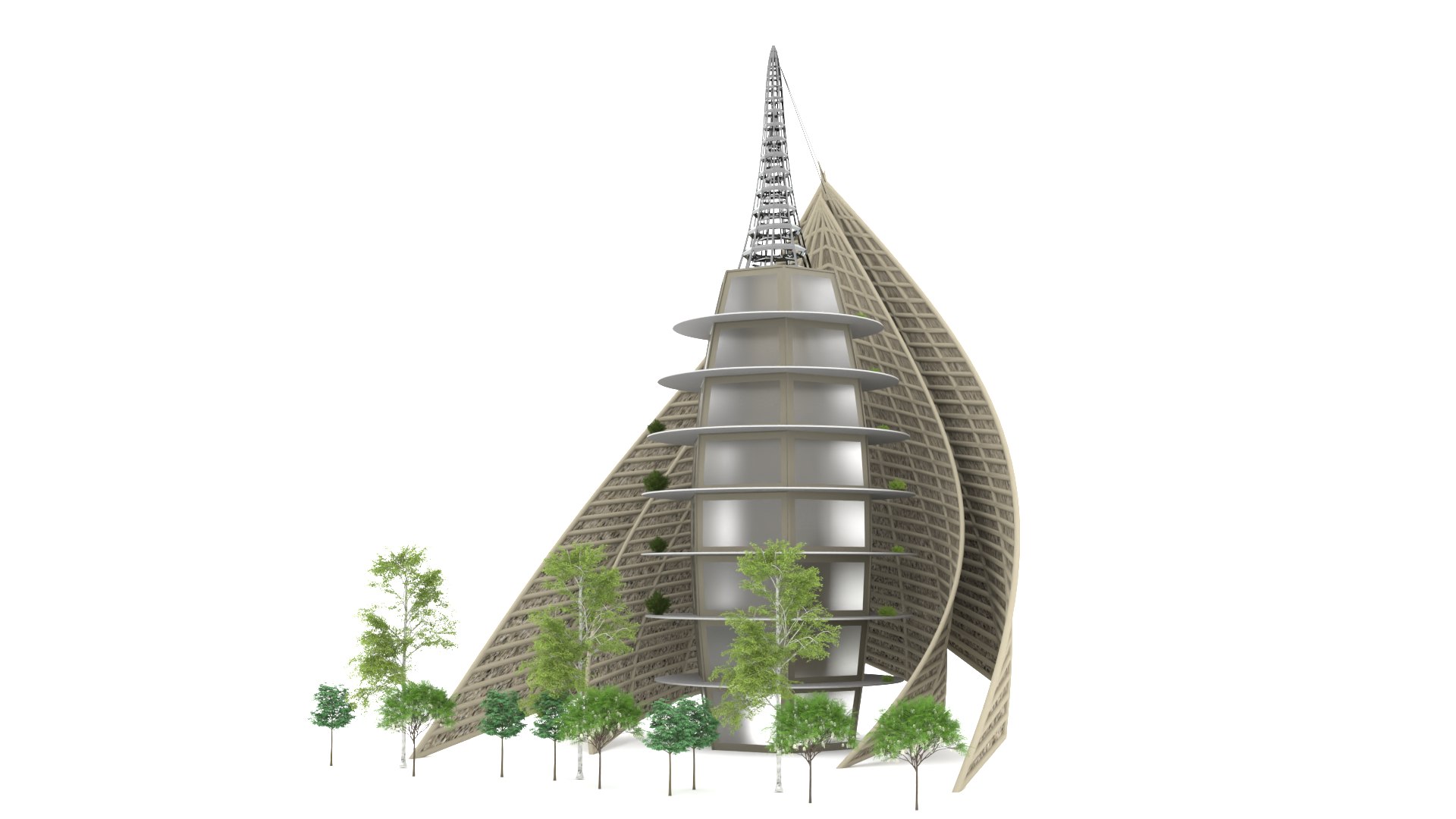 Sail Tower Model - TurboSquid 2418326