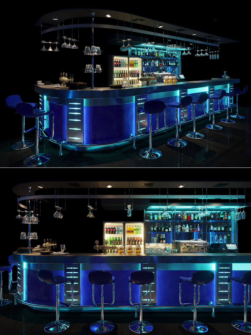 Modello 3D Bancone bar in discoteca - TurboSquid 1349182