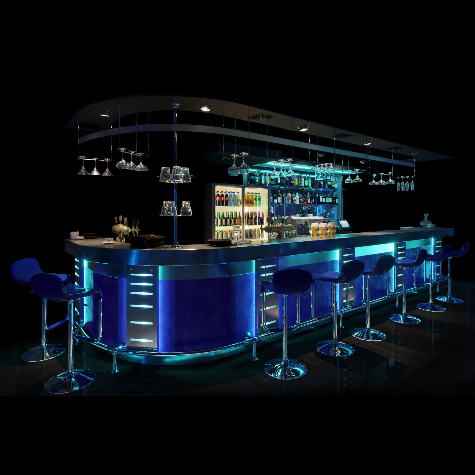 Modello 3D Bancone bar in discoteca - TurboSquid 1349182