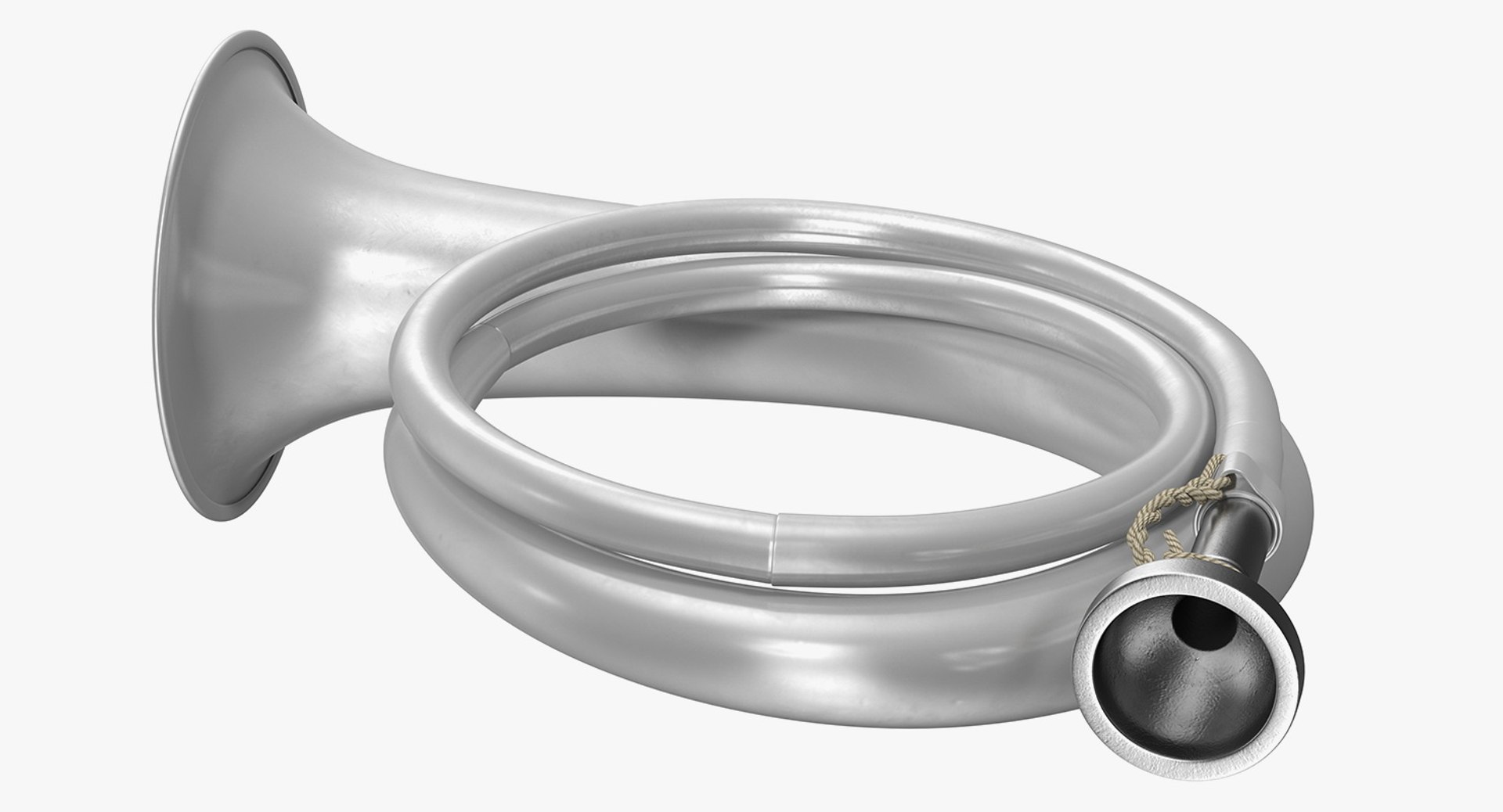 3D silver plated hunting horn - TurboSquid 1381749