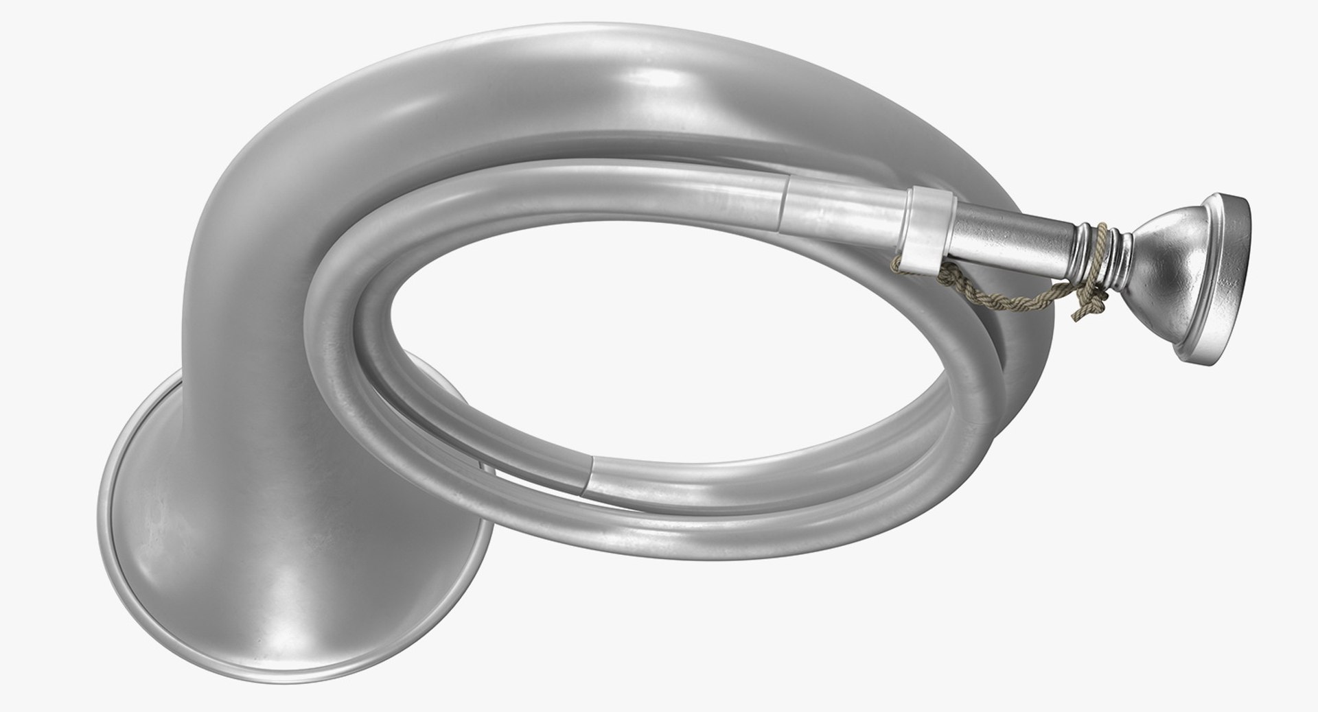 3D silver plated hunting horn - TurboSquid 1381749
