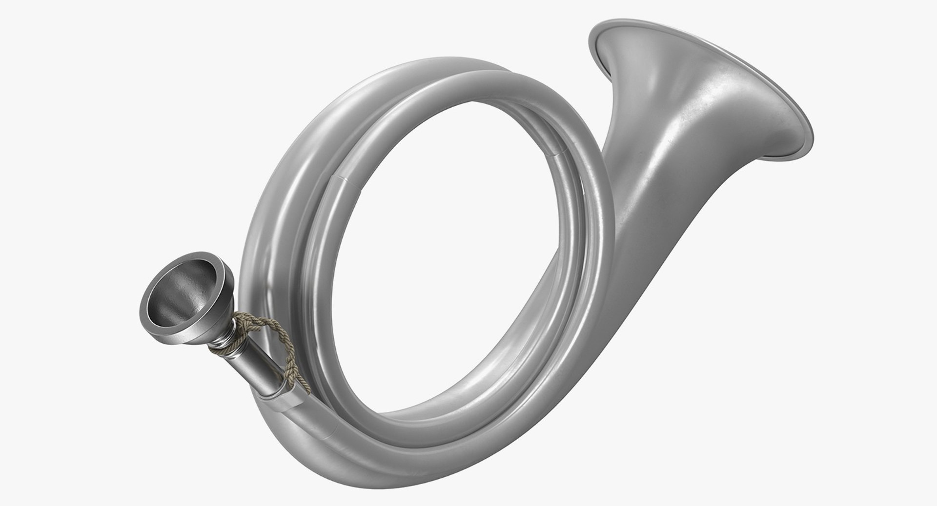 3D silver plated hunting horn - TurboSquid 1381749