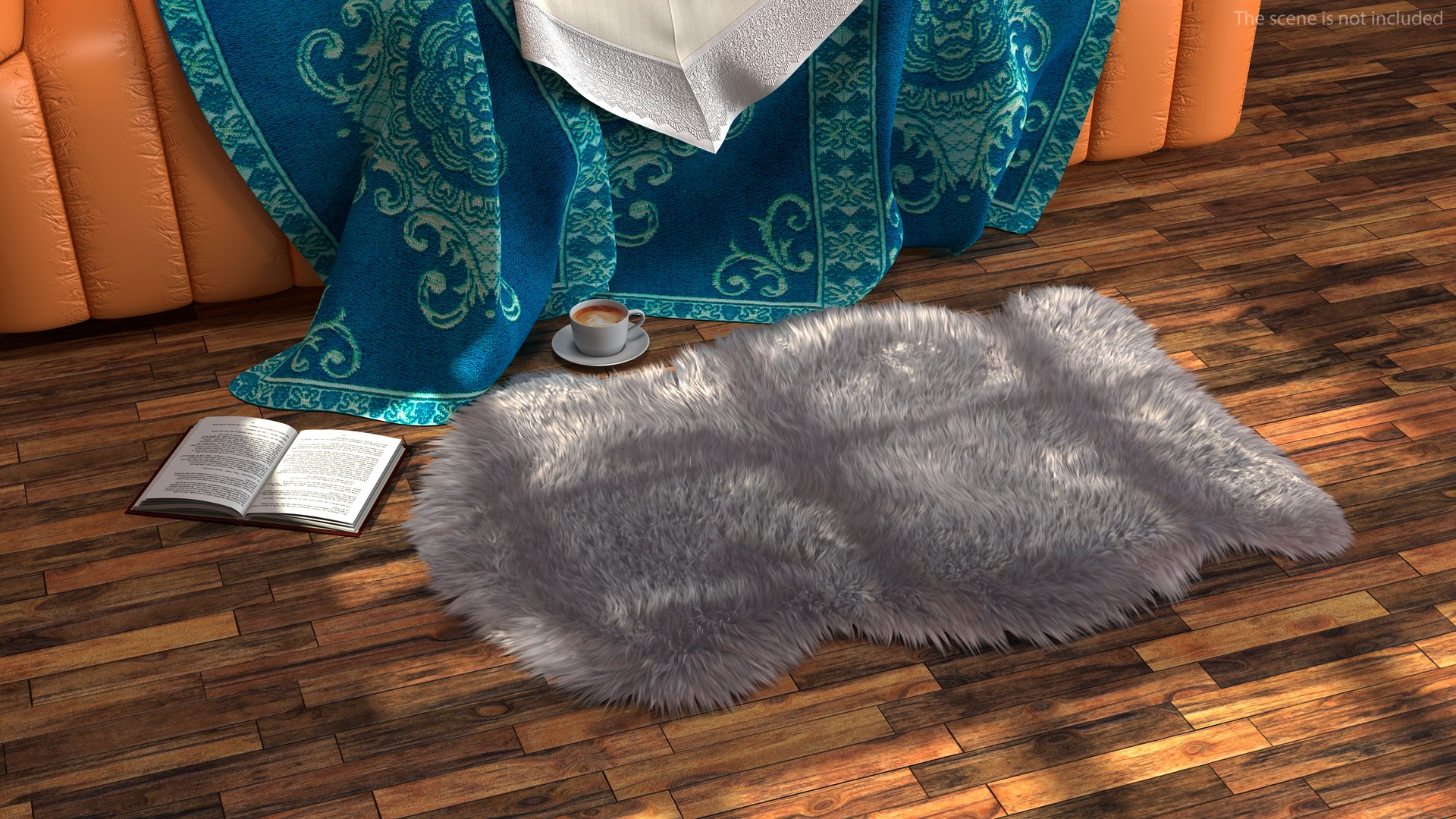3D Natural Sheepskin Rug Grey Fur - TurboSquid 1828890