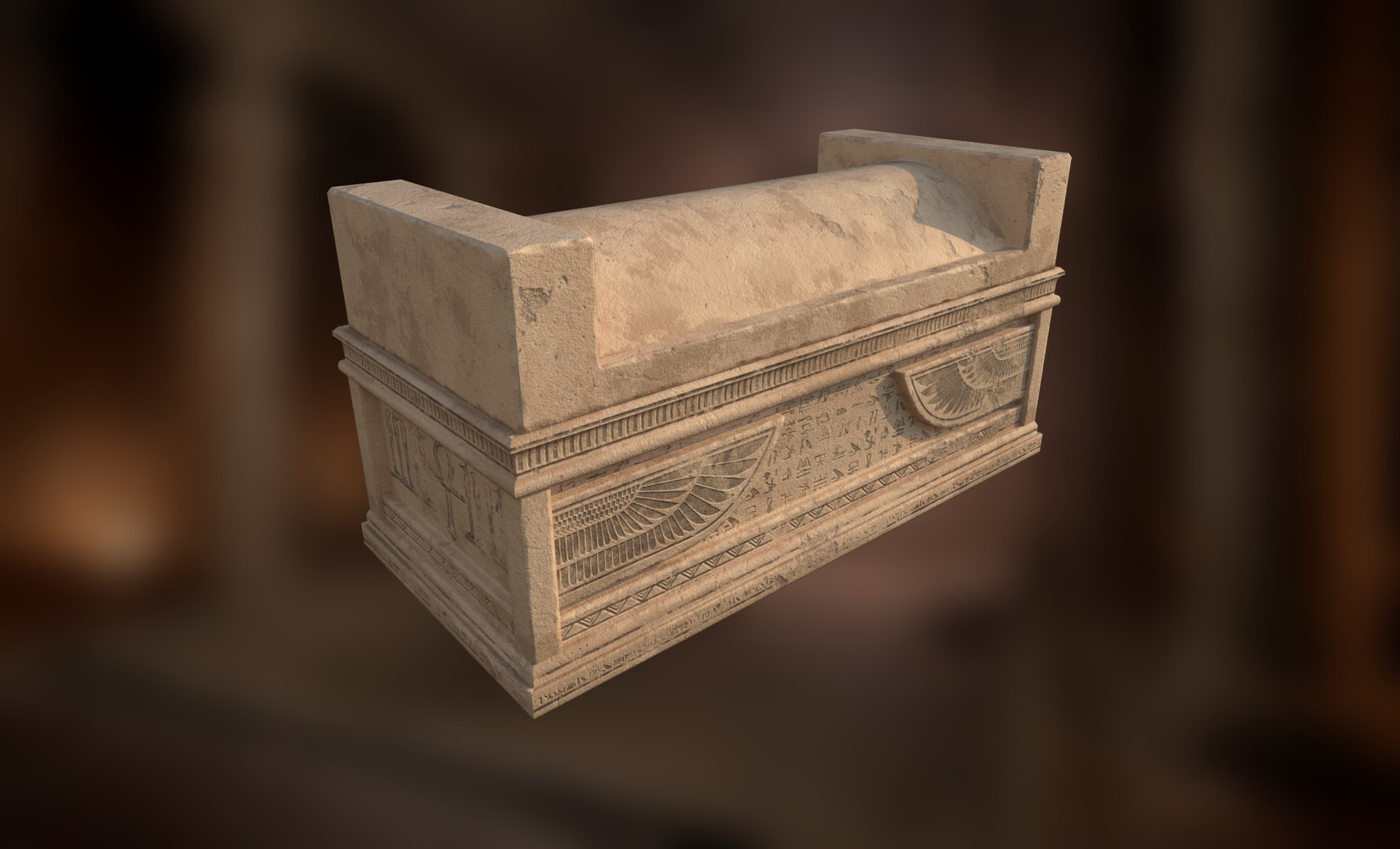 3d Model Egyptian Sarcophagus - Ready