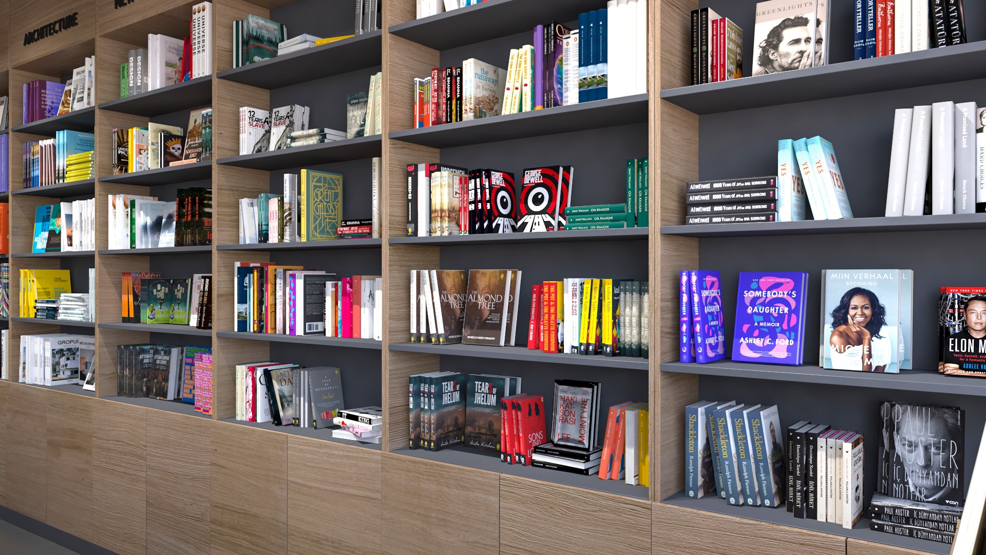 3D Bookstore Interior Design - TurboSquid 1906786