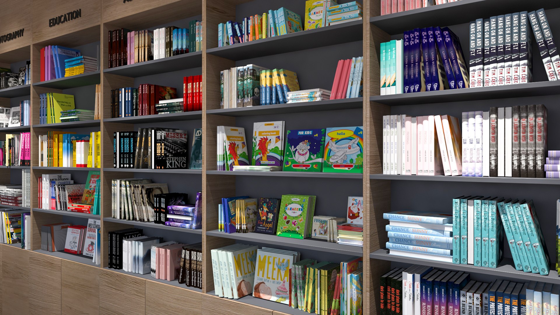 3D Bookstore Interior Design - TurboSquid 1906786