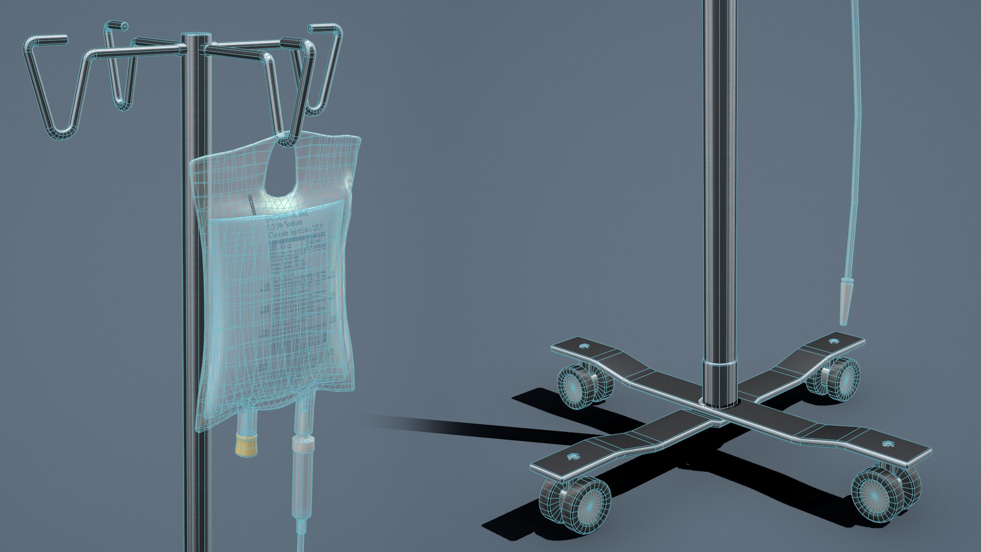 Dropper Stand with Bag 3D model - TurboSquid 2084044