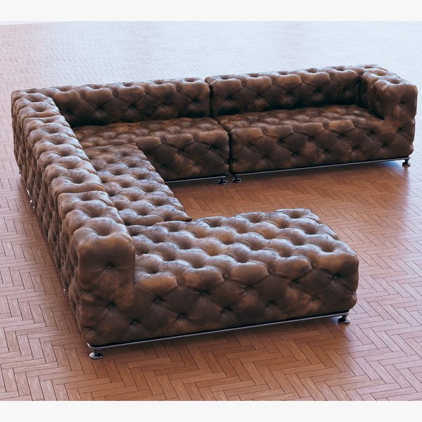 modelo 3d High quality Corner Sofa - Chesterfield - TurboSquid 1954084