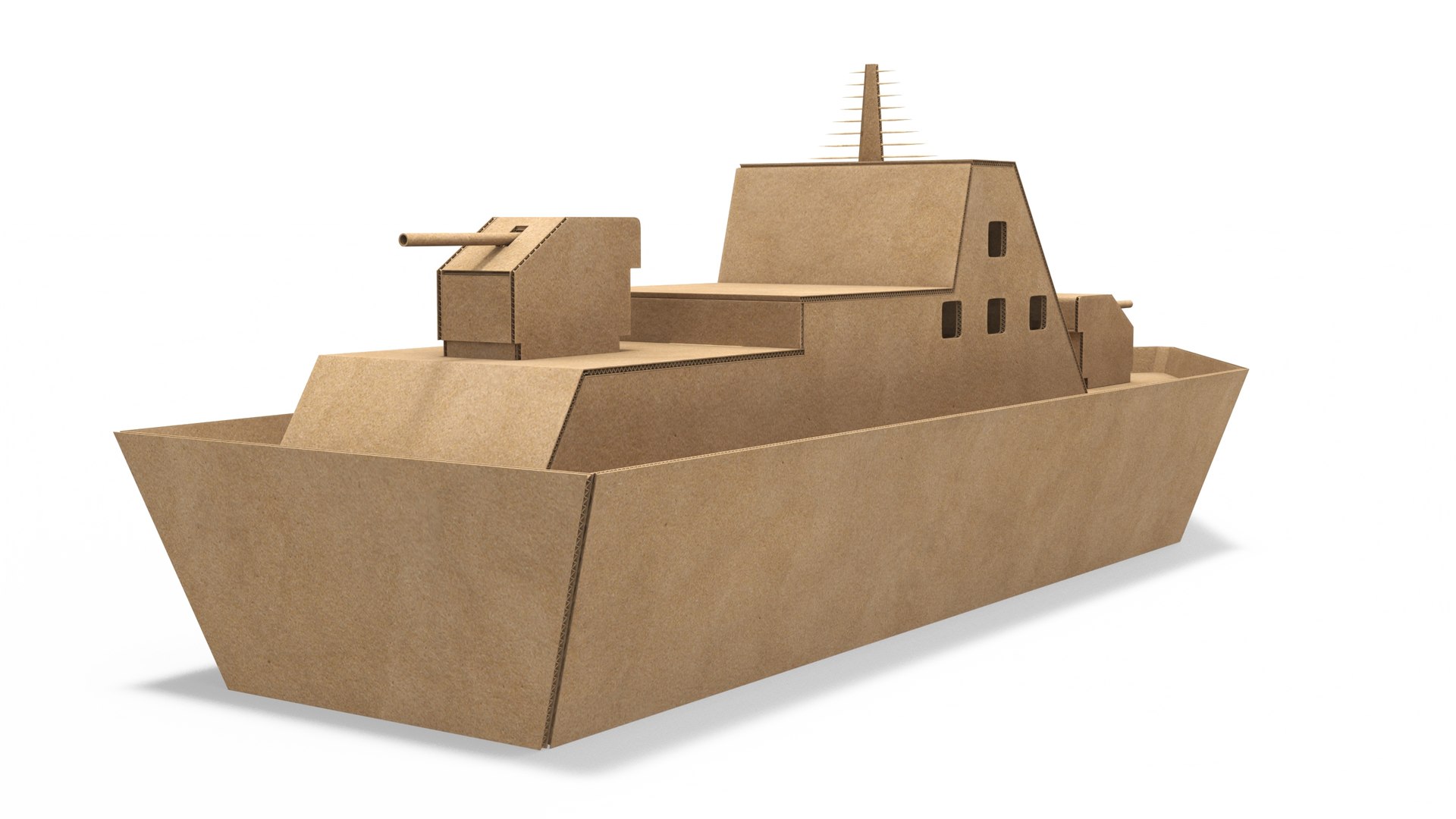 3D Cardboard Warship - TurboSquid 2216756