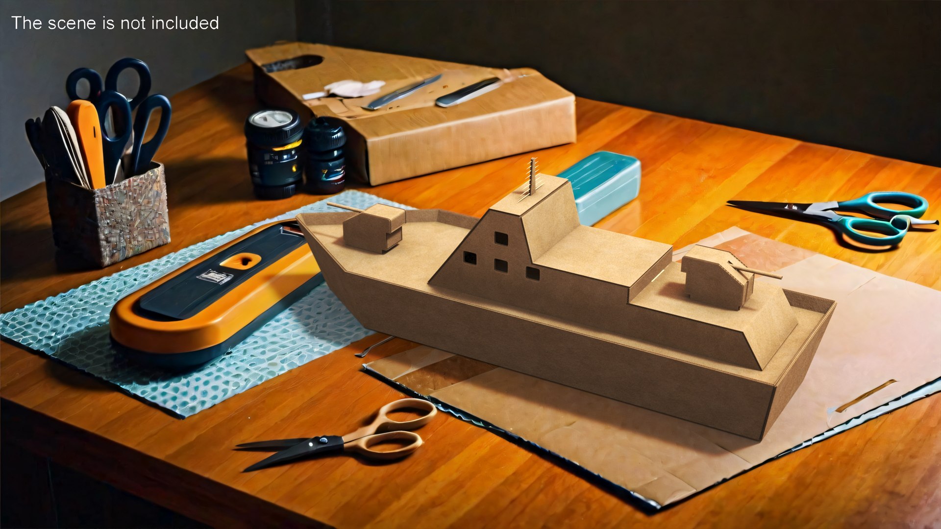 3D Cardboard Warship - TurboSquid 2216756