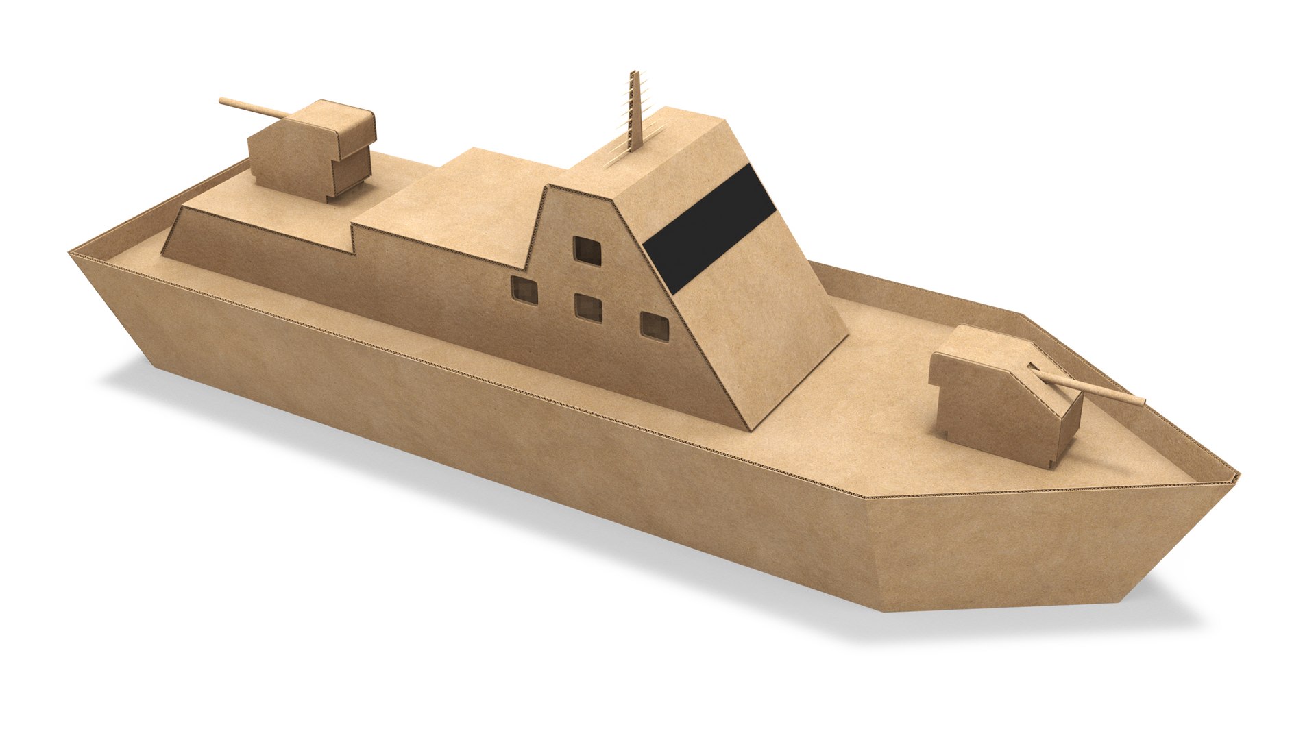 3D Cardboard Warship - TurboSquid 2216756